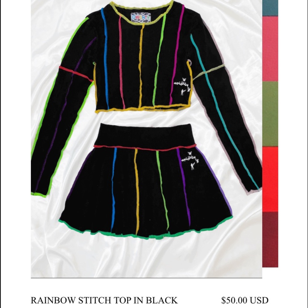 Omighty Rainbow Stitch Skirt Set - Gem